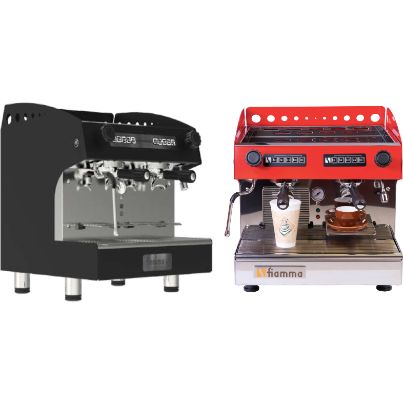 Fiamma Caravel 2-Group Espresso Machine Black & Red (CARAVEL 2CV ...