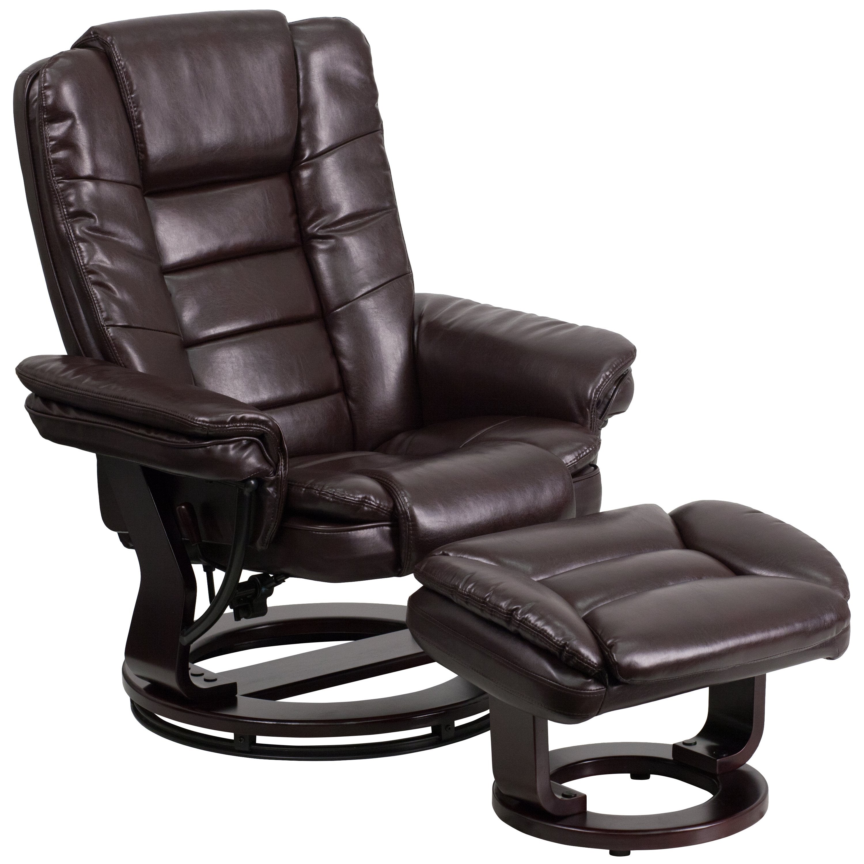 LeatherSoft Contemporary Multi-Position Recliner with Horizontal Stitc ...